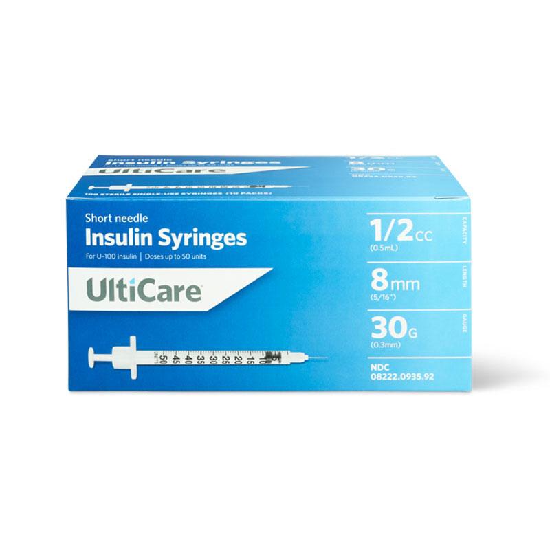 UltiCare Ulti-Thin II U-100 Insulin Syringes - Short Needle - 30G 1/2 ...